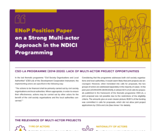 ENoP Position on a Strong Multi-Actor Approach in the NDICI Programming ...