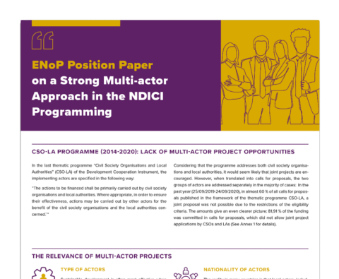 ENoP Position on a Strong Multi-Actor Approach in the NDICI Programming ...