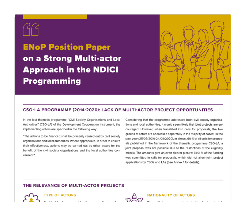 ENoP Position on a Strong Multi-Actor Approach in the NDICI Programming ...